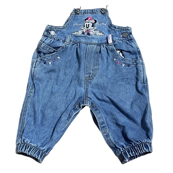 Disney | Bottoms | Vintage Baby Mickey Co Minnie Mouse Denim Overalls ...